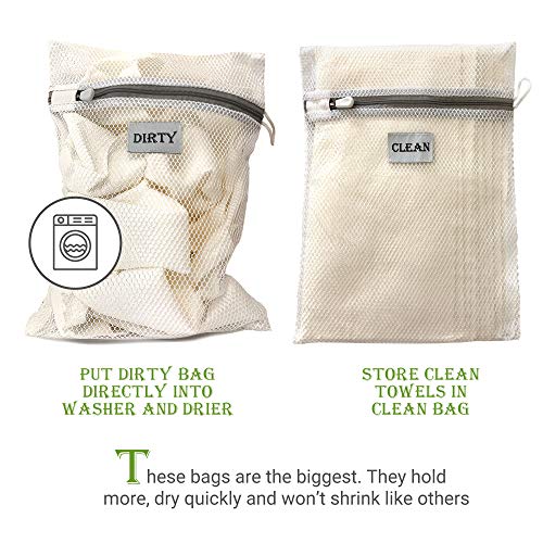 Electy Reusable Paper Towels – 20 Bamboo Paper Towels with 2 Wash and Storage Bags, 6 Month Supply, Zero Waste! Heavy Duty - Eco Friendly Paper Towels - Paperless Paper Towels