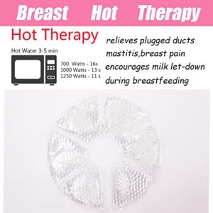 Breast Therapy Ice Packs, Hot and Cold Breast Pads, Breastfeeding Essentials Large Gel Bead Packs for Moms, 2 Pack (2 Ice Pack +2 Cover(Pink))