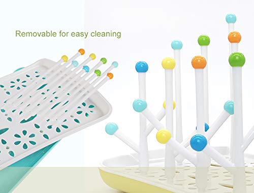 Baby Bottle Drying Rack with Removable Water Tray, Baby Countertop Dryer Rack, Baby Bottle Dryer, Bottle Drying Rack, Drying Rack for Bottles and Accessories, Baby Drying Rack