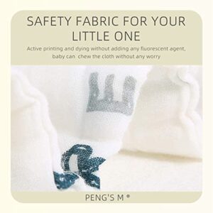 PENG'S M Muslin Baby Burp Cloths 6-Pack Organic Cotton Washcloths 20 by 10 Inches Cloths 6 Layers Super Soft