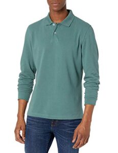 amazon essentials men's slim-fit long-sleeve pique polo, sage green, x-large