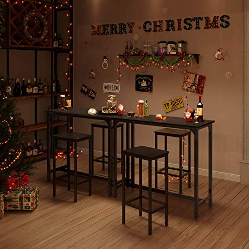 ODK 39" Bar Table, Bar Height Pub Table, Rectangle High Top Kitchen & Dining Tables with Sturdy Legs & Easy-to-Clean Top & 10 Min Quick Assembly, Indoor use, Black