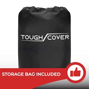 Tough Cover Premium ATV Cover, Heavy Duty 600D Marine Grade Fabric, Quad Cover for Kawasaki, Honda, Polaris, Yamaha, and More. Protection Against Water, Wind, UV. 4 Wheeler Accessories (Black)