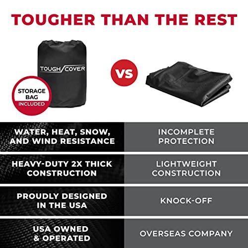 Tough Cover Premium ATV Cover, Heavy Duty 600D Marine Grade Fabric, Quad Cover for Kawasaki, Honda, Polaris, Yamaha, and More. Protection Against Water, Wind, UV. 4 Wheeler Accessories (Black)