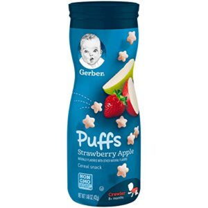 Gerber Teethers Gentle Teething Wafers - Banana Peach, 6 Count & Puffs Cereal Snack, Banana & Strawberry Apple, 8 Count