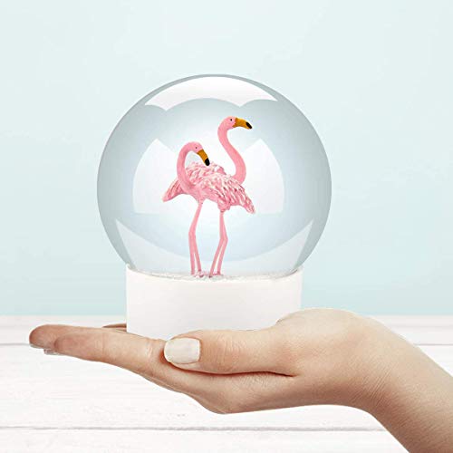 Snow Globe, Flamingo Snow Globe Glitter Snow Globe for Kids, Christmas Snow Globe for Girls White Base 100M