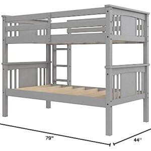 DHP Dorel Living Dylan Twin Wood Bed for Kids, Gray Bunk