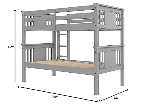 DHP Dorel Living Dylan Twin Wood Bed for Kids, Gray Bunk