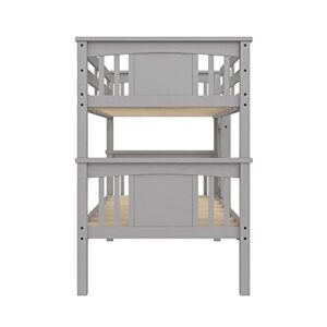 DHP Dorel Living Dylan Twin Wood Bed for Kids, Gray Bunk