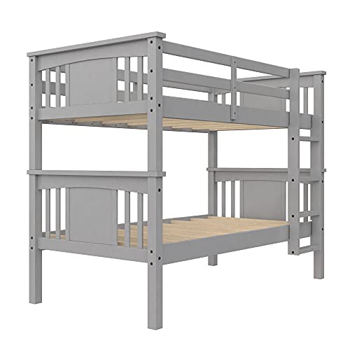 DHP Dorel Living Dylan Twin Wood Bed for Kids, Gray Bunk