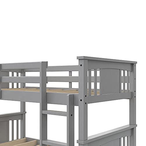 DHP Dorel Living Dylan Twin Wood Bed for Kids, Gray Bunk