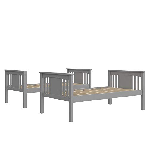 DHP Dorel Living Dylan Twin Wood Bed for Kids, Gray Bunk