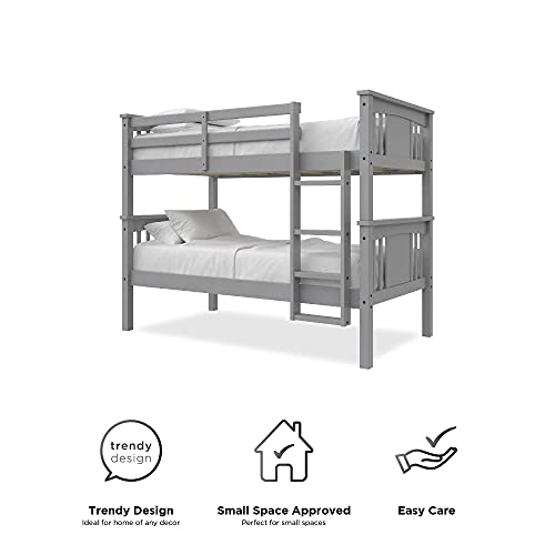 DHP Dorel Living Dylan Twin Wood Bed for Kids, Gray Bunk