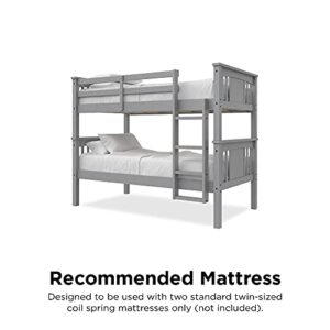 DHP Dorel Living Dylan Twin Wood Bed for Kids, Gray Bunk