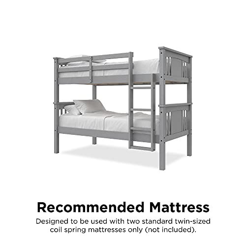 DHP Dorel Living Dylan Twin Wood Bed for Kids, Gray Bunk