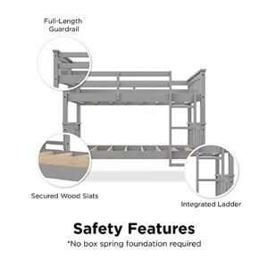 DHP Dorel Living Dylan Twin Wood Bed for Kids, Gray Bunk