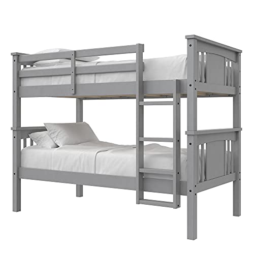 DHP Dorel Living Dylan Twin Wood Bed for Kids, Gray Bunk