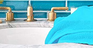 GLAMBURG Premium Cotton 4 Pack Bath Towel Set - 100% Pure Cotton - 4 Bath Towels 27x54 - Ideal for Everyday use - Ultra Soft & Highly Absorbent - Turquoise Blue