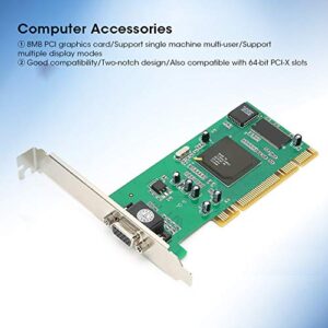 Graphics Card,MultiDisplay Video Card,Graphics Card VGA PCI 8MB 32Bit Desktop Computer Accessories,Low Profile, Low Consumption Graphics Card