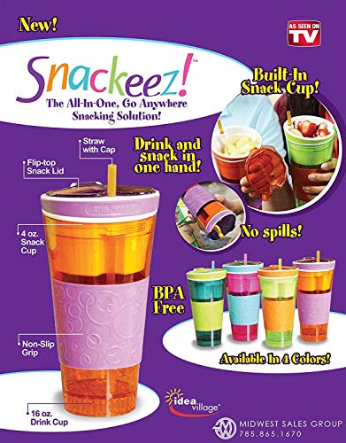 Snackeez! Snack 'N Drink In One Cup (Pink and Blue - Set of 2)