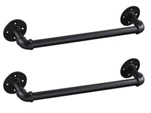 2 pack 18 inch industrial pipe towel bar, elibbren bathroom hardware towel bar accessory, diy wall mount bath towel rack holder