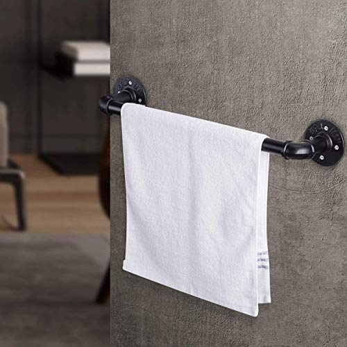 2 Pack 18 Inch Industrial Pipe Towel Bar, Elibbren Bathroom Hardware Towel Bar Accessory, DIY Wall Mount Bath Towel Rack Holder