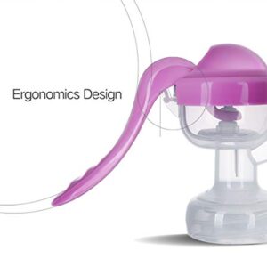 Elfzone Manual Breast Pump, Adjustable Suction Silicone Hand Pump Breastfeeding, Small Portable Manual Breast Milk Catcher Baby Feeding Pumps & Accessories, Purple, Mothers Day Gifts