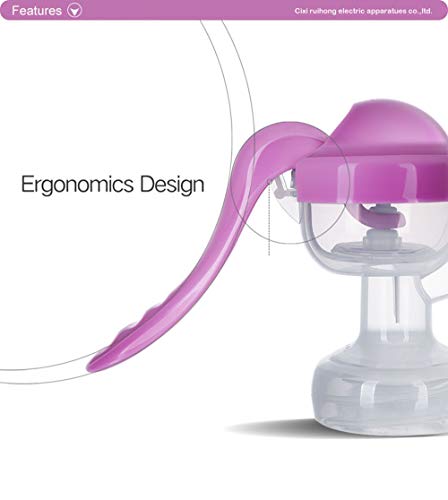 Elfzone Manual Breast Pump, Adjustable Suction Silicone Hand Pump Breastfeeding, Small Portable Manual Breast Milk Catcher Baby Feeding Pumps & Accessories, Purple, Mothers Day Gifts