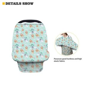 GOSTONG Cactus Flower Stroller Cover Privacy Nursing Cover Baby Carseat Canopy High Chair Cover Nursery Cover Breastfeeding Scarf for Boys and Girls,Light Blanket Stroller Cover