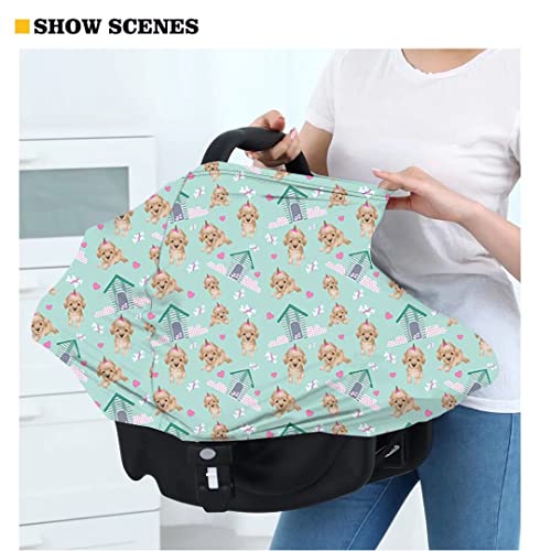 GOSTONG Cactus Flower Stroller Cover Privacy Nursing Cover Baby Carseat Canopy High Chair Cover Nursery Cover Breastfeeding Scarf for Boys and Girls,Light Blanket Stroller Cover