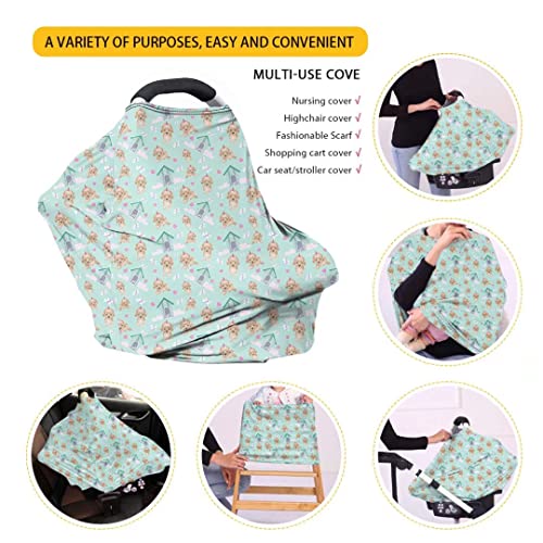 GOSTONG Cactus Flower Stroller Cover Privacy Nursing Cover Baby Carseat Canopy High Chair Cover Nursery Cover Breastfeeding Scarf for Boys and Girls,Light Blanket Stroller Cover