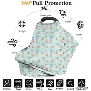 GOSTONG Cactus Flower Stroller Cover Privacy Nursing Cover Baby Carseat Canopy High Chair Cover Nursery Cover Breastfeeding Scarf for Boys and Girls,Light Blanket Stroller Cover