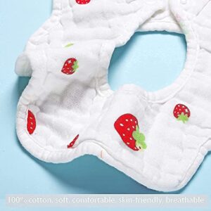 isrono 6pcs Baby Petal Bibs 360-Degree Rotating Multicolor 100% Cotton Soft and Absorbent with 8 Layers of Gauze Suitable for 0-2 Years Old Boys and Girls Who Are Teething Feeding and Drooling