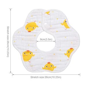 isrono 6pcs Baby Petal Bibs 360-Degree Rotating Multicolor 100% Cotton Soft and Absorbent with 8 Layers of Gauze Suitable for 0-2 Years Old Boys and Girls Who Are Teething Feeding and Drooling