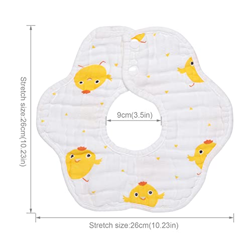 isrono 6pcs Baby Petal Bibs 360-Degree Rotating Multicolor 100% Cotton Soft and Absorbent with 8 Layers of Gauze Suitable for 0-2 Years Old Boys and Girls Who Are Teething Feeding and Drooling