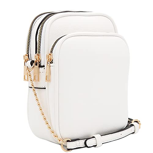 FashionPuzzle Multi Pocket Casual Crossbody Bag (White) One Size