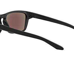 Oakley Men's OO9448 Sylas Rectangular Sunglasses, Matte Black/Prizm Sapphire Iridium Polarized, 57 mm