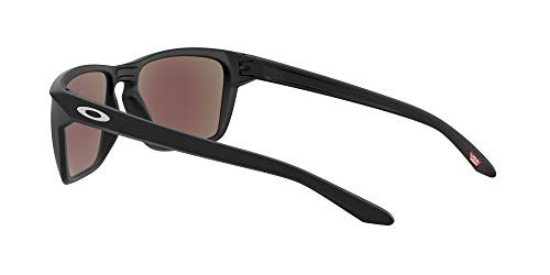 Oakley Men's OO9448 Sylas Rectangular Sunglasses, Matte Black/Prizm Sapphire Iridium Polarized, 57 mm