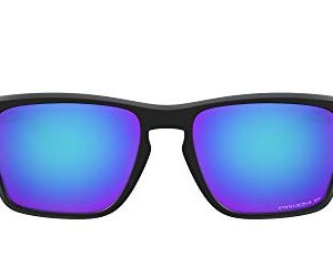 Oakley Men's OO9448 Sylas Rectangular Sunglasses, Matte Black/Prizm Sapphire Iridium Polarized, 57 mm