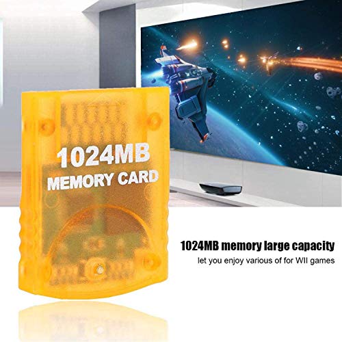 1024MB(16344 Blocks) Gamecube Memory Card for Nintendo Wii Game Cube NGC GC (Orange)