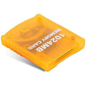 1024MB(16344 Blocks) Gamecube Memory Card for Nintendo Wii Game Cube NGC GC (Orange)