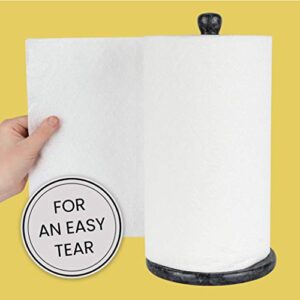 Homeries Marble Paper Towel Holder – Deluxe Upright Towel Dispenser for Kitchen Countertop, Cabinet & Bathrooms – Non Steel & Non Plastic Design – Heavy Duty, Solid Standup Paper Towel Holders