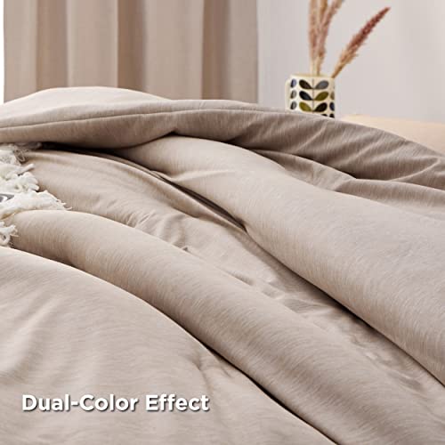 Bedsure Queen Comforter Set Kids - Warm Taupe Queen Size Comforter, Soft Bedding for All Seasons, Cationic Dyed Bedding Set, 3 Pieces, 1 Comforter (90"x90") and 2 Pillow Shams (20"x26"+2")