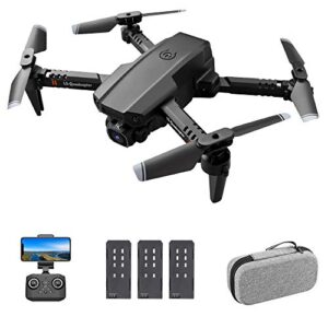 goolrc rc drone with camera 4k drone dual camera ls-xt6 track flight gravity sensor gesture photo video altitude hold headless mode rc quadcopter for adults kid 3 batteries