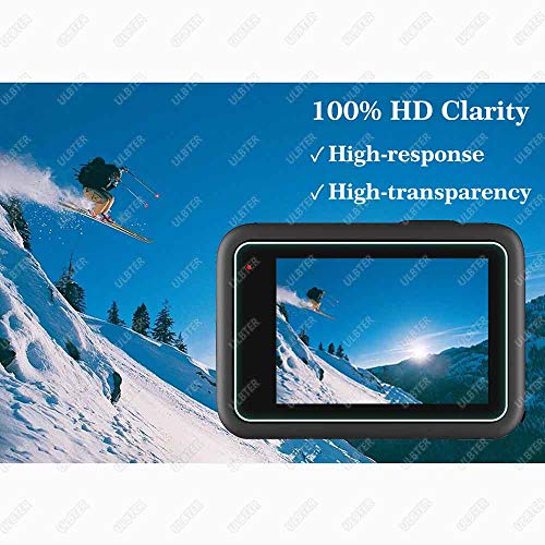 ULBTER Screen Protector for GoPro Hero 11 10 Hero11 Hero10 Black + lens protector+Lens cap Cover [6+2 Pack], 9H Hardness Tempered Glass for GoPro Hero10,Anti-Scrach Anti-Bubble