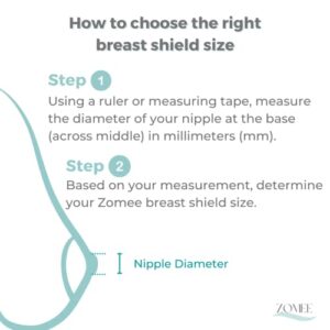 Zomee Flex Breast Nipple Shield Latch Assistance Inverted or Flat- Comfortable & Soft for Easy Pumping Use for Z1 Z2 Breast Pump (24 mm) 2 Pack