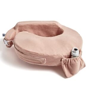 my brest friend deluxe nursing pillow for breastfeeding & bottle feeding, enhanced posture support, double straps & removable extra soft slipcover, soft rose