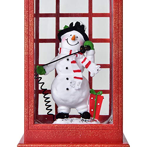 Lvydec Lighted Snow Globe Christmas Lantern - Musical Glittering Water Globe Lantern Decoration with a Snowman for Christmas Home Tabletop Centerpiece