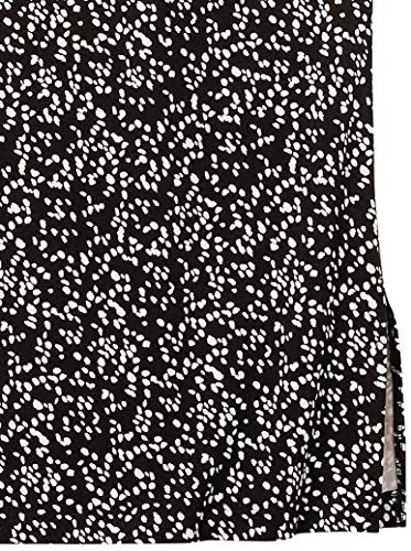 Amazon Essentials Women's Pull-On Knit Midi Skirt (Available in Plus Size), Black/White, Abstract/Animal, Large