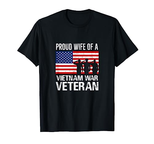 Proud Wife Vietnam War Veteran Husband Wives Matching Design T-Shirt